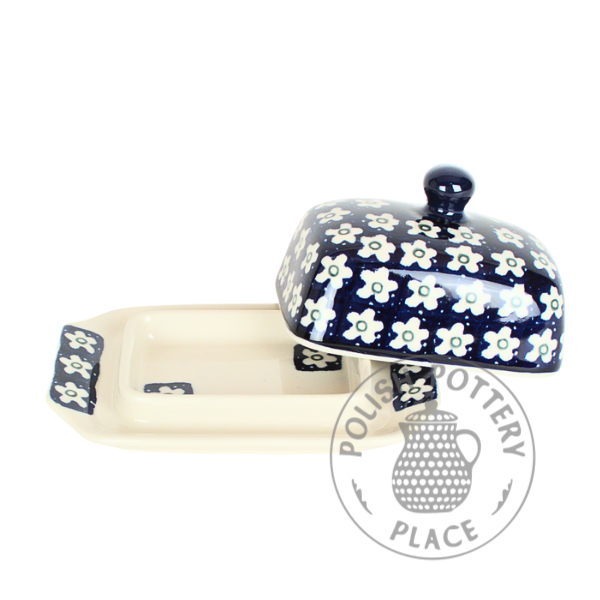 Small Butter Dish - Black Lace - Polish Pottery – Polish Pottery Place