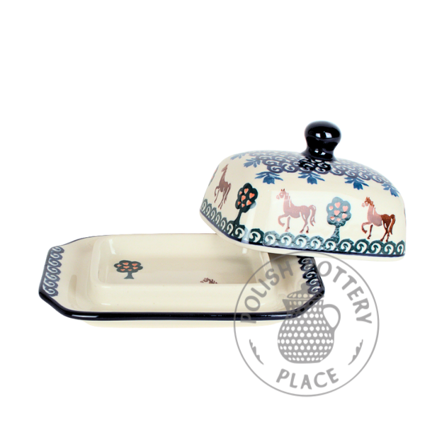 Small Butter Dish - Black Lace - Polish Pottery – Polish Pottery Place